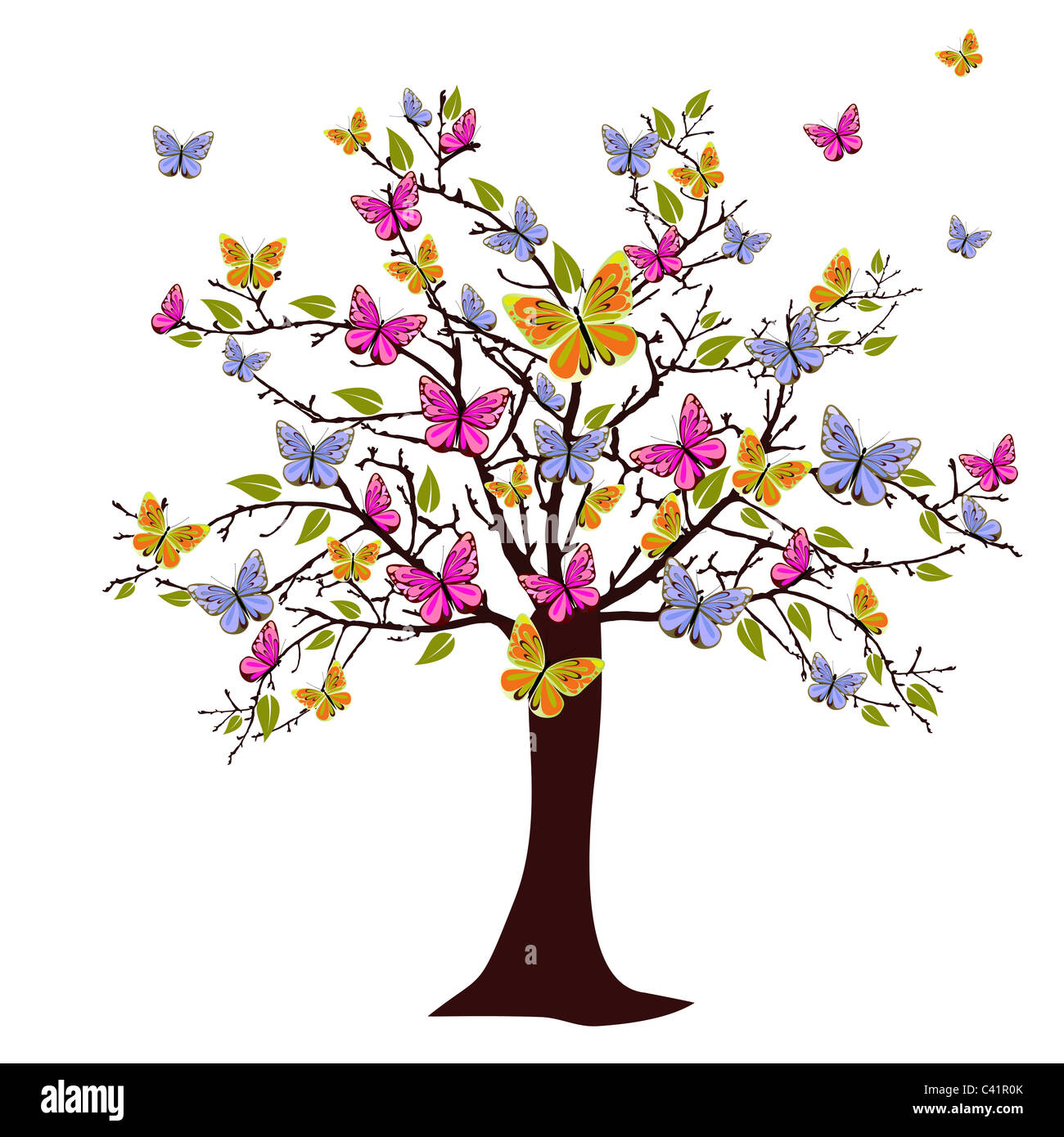 Tree of butterflies Cut Out Stock Images & Pictures - Alamy