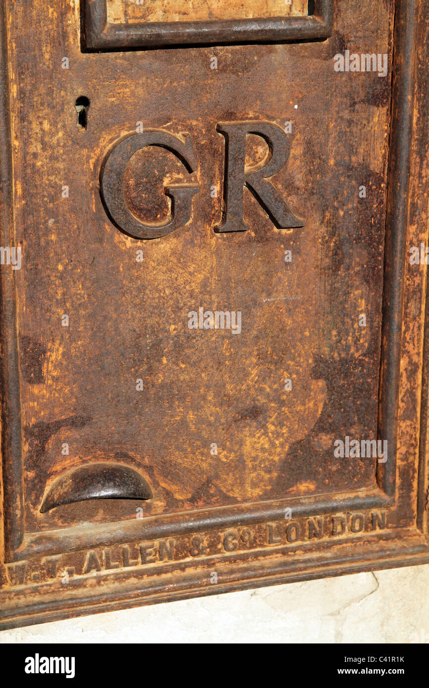 Cyprus. Old British post box on Green Line in Nicosia dividing the ...