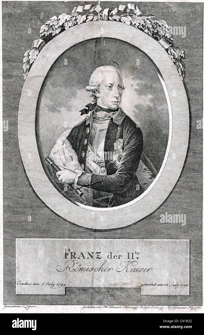 Francis II, 12.2.1768 - 2.3.1835, Holy Roman Emperor 1792 - 1806, as ...