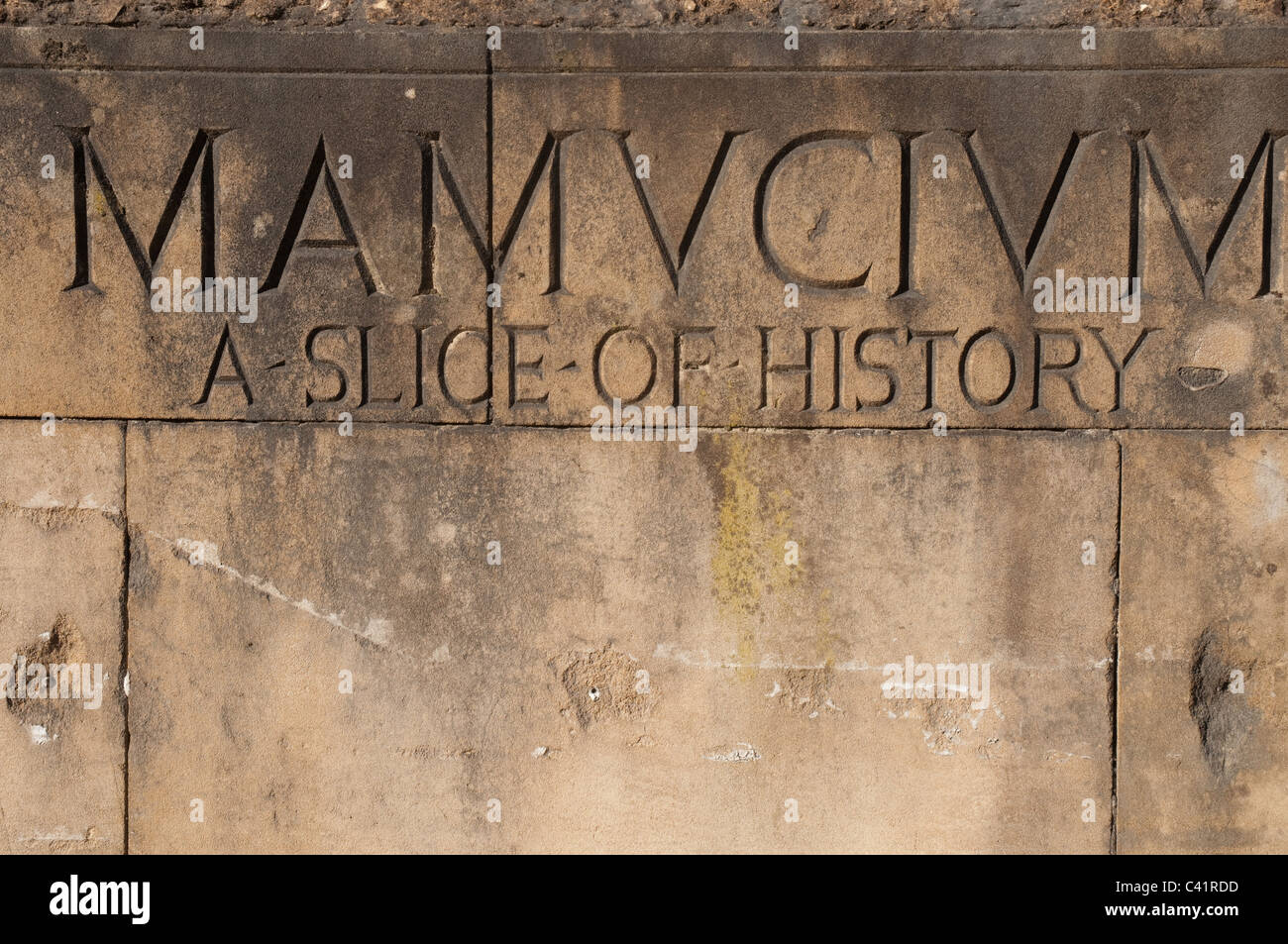 The Roman name for Manchester,Mamucium, carved in stone at the site of ...