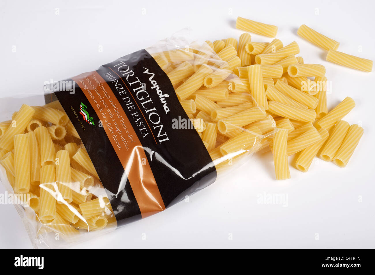 Napolina Tortiglioni pasta Stock Photo - Alamy
