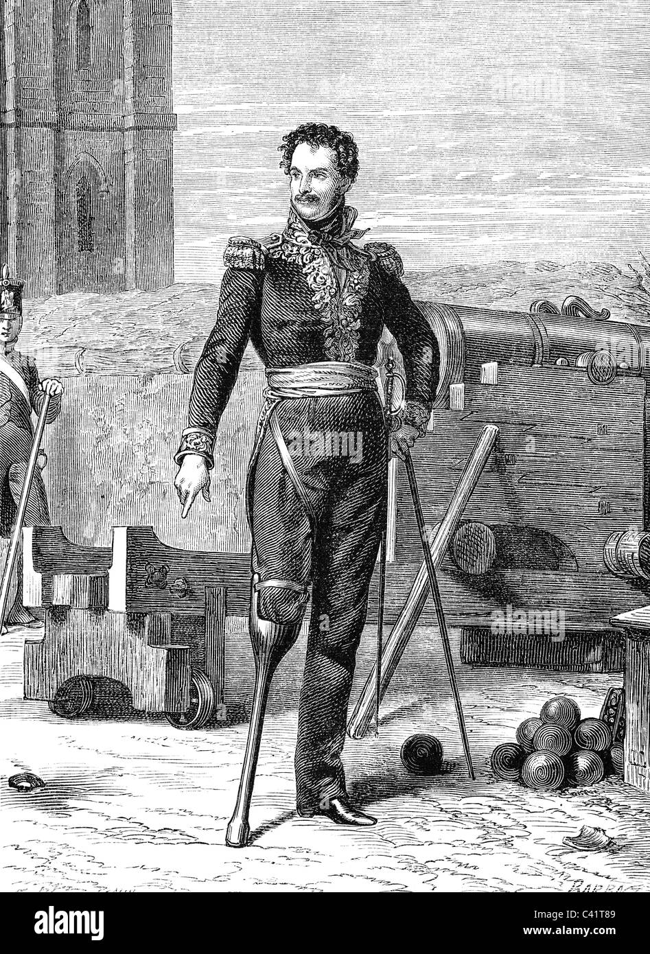 Daumesnil, Pierre Yrieix, 14.7.1776 - 17.8.1832, French general, full ...