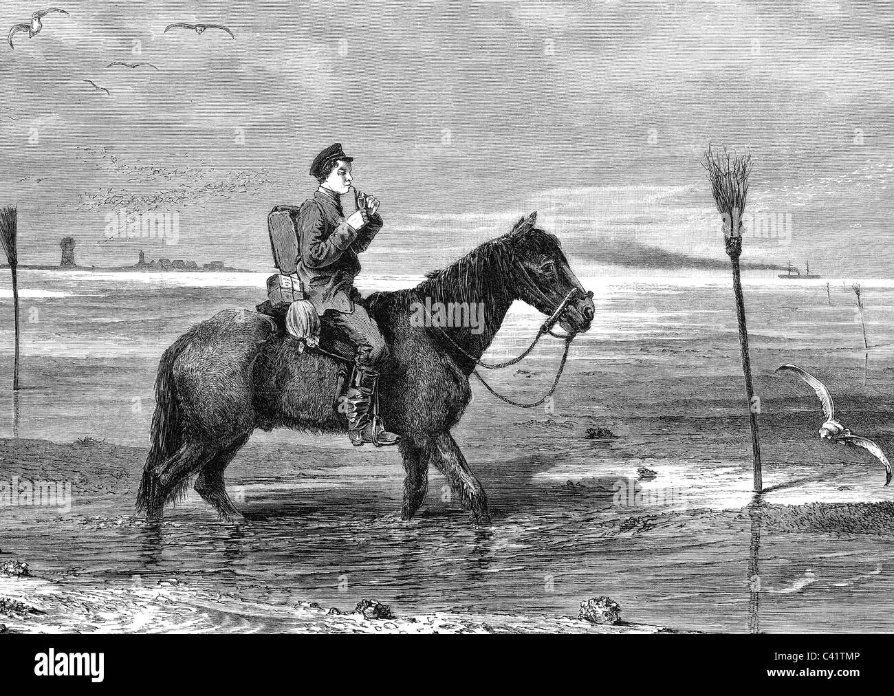 Riding postman in the mudflat hi-res stock photography and images - Alamy