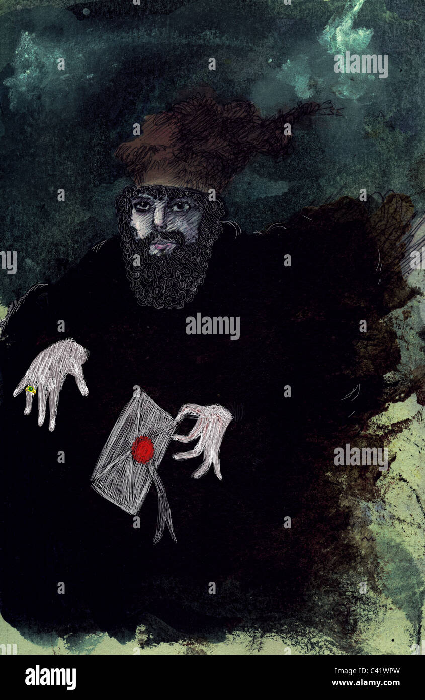 artistic portrait of an ambassador with ring and a letter Stock Photo ...