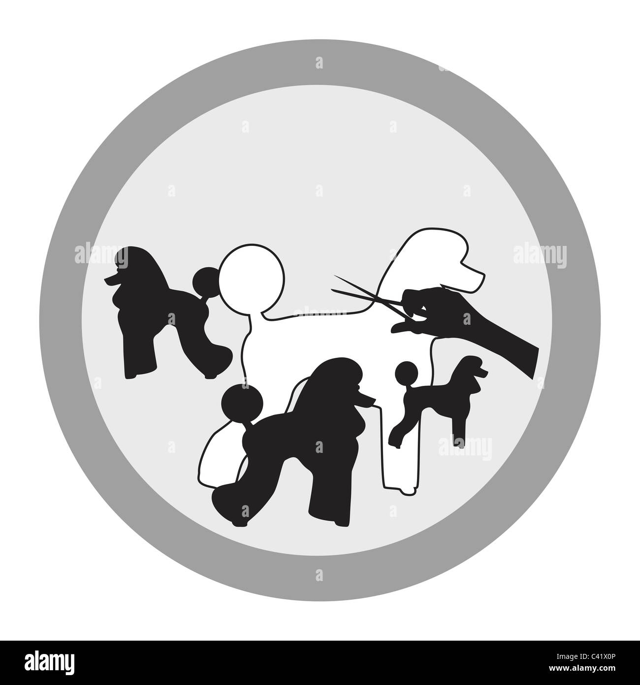 professional dog grooming salon sign design Stock Photo - Alamy