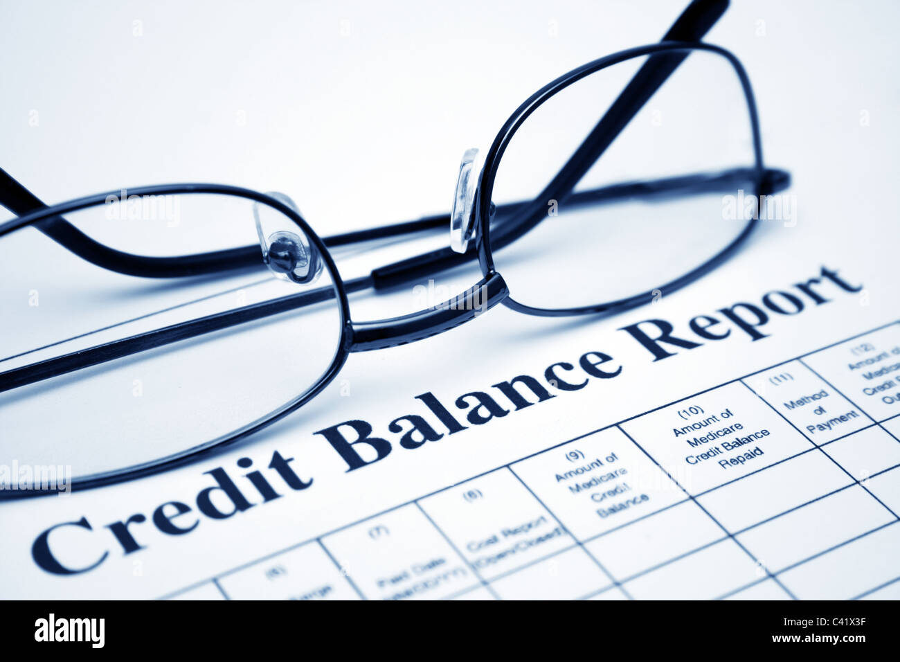 Credit balance report Stock Photo - Alamy