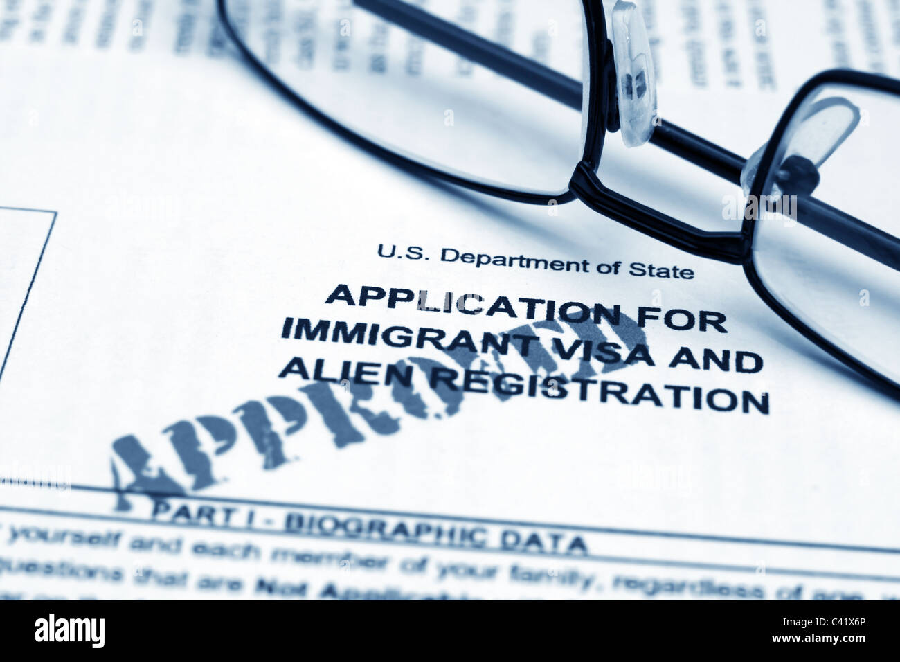 Application for immigrant visa Stock Photo - Alamy