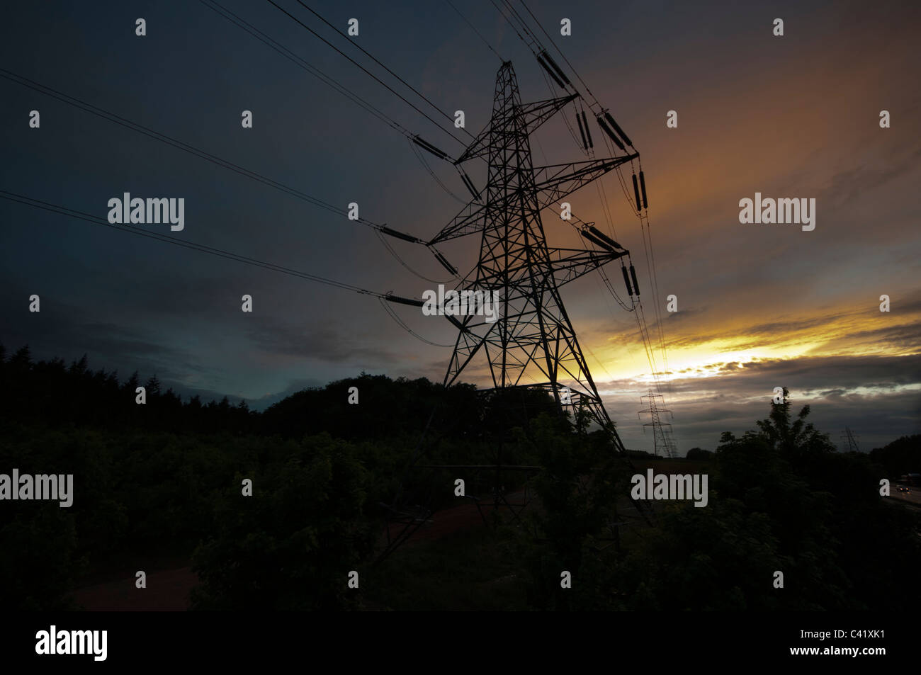 Night pylon hi-res stock photography and images - Alamy