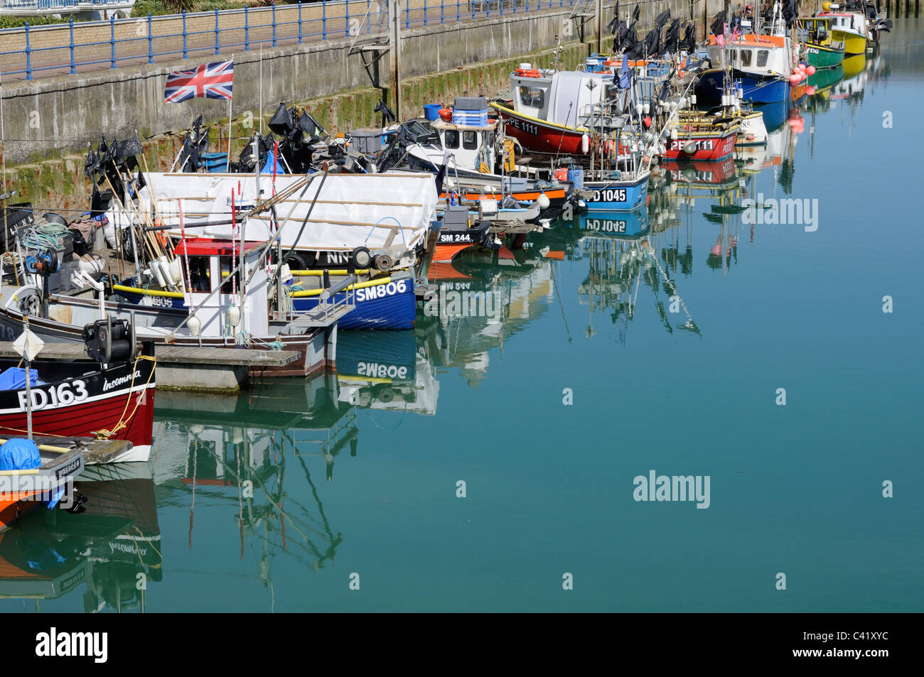 British fishing boats moored in a marina Stock Photo - Alamy