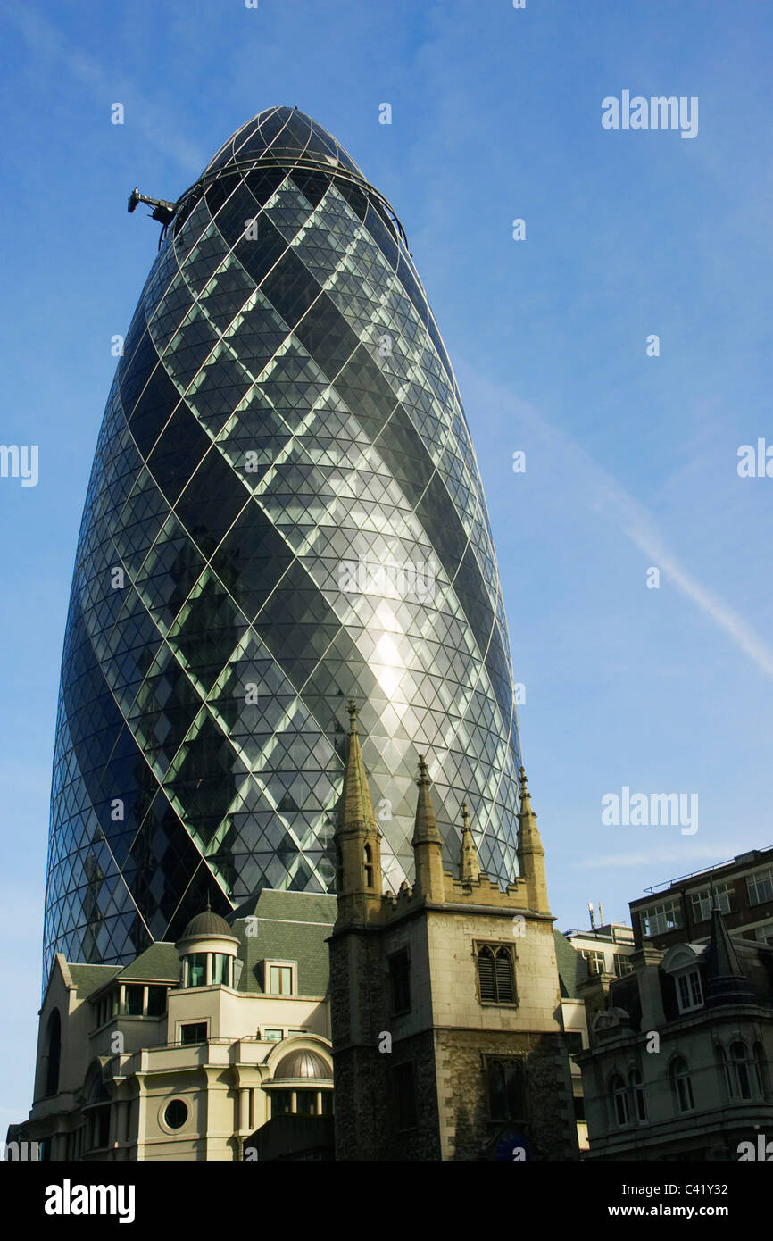 Swiss Re building The Gherkin City of London United Kingdom. Designed ...