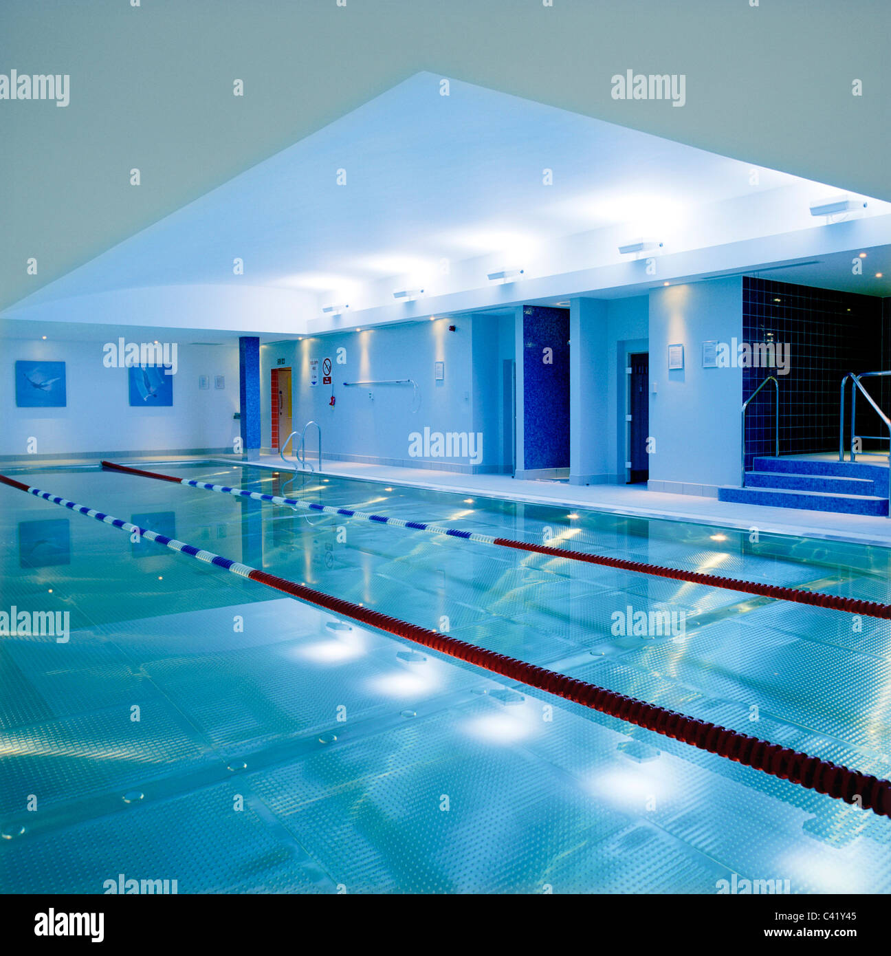 Refurbishment of a gym club including the swimming pool London Stock ...