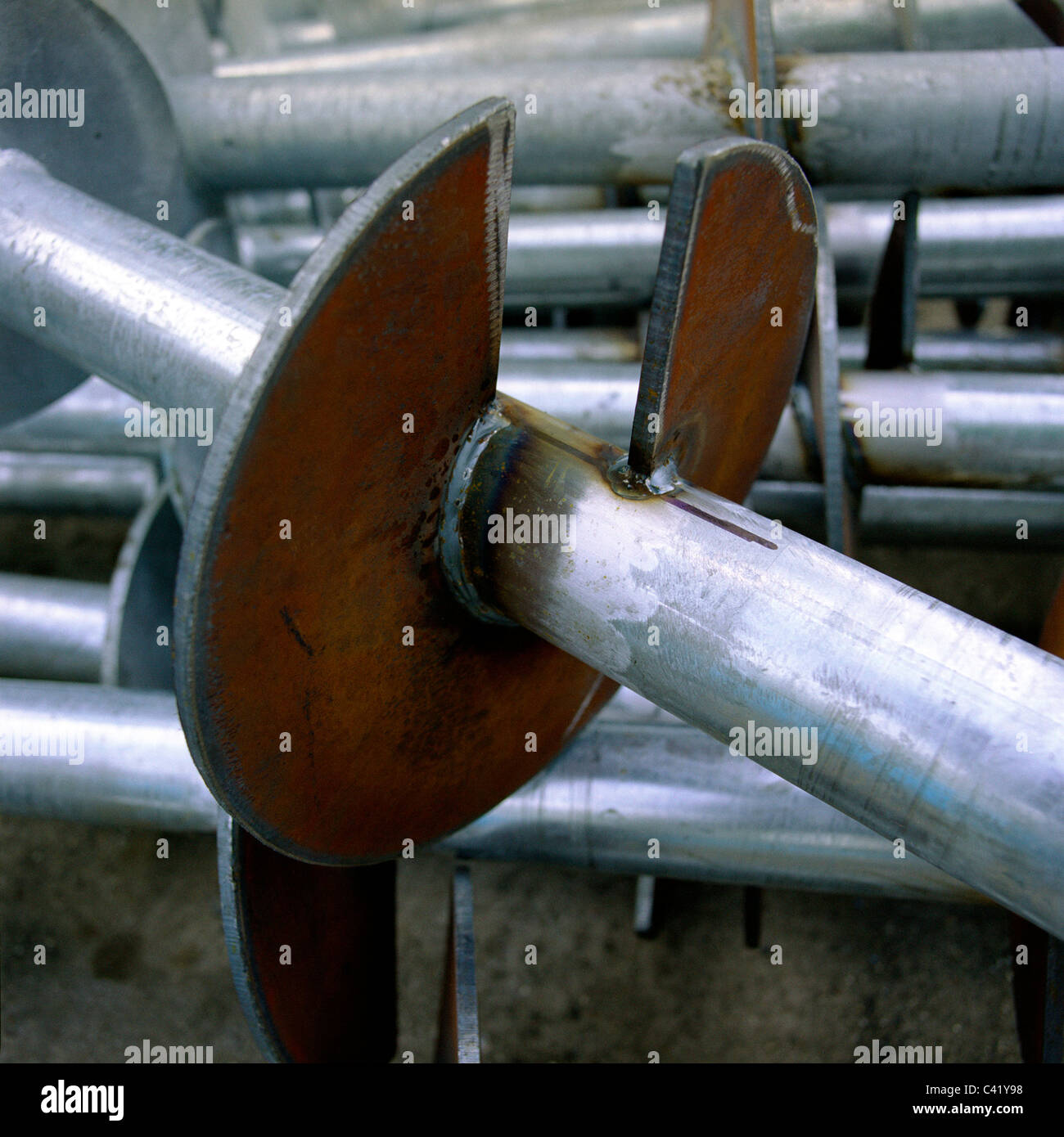 Groundwork and piling on a small construction project Stock Photo - Alamy