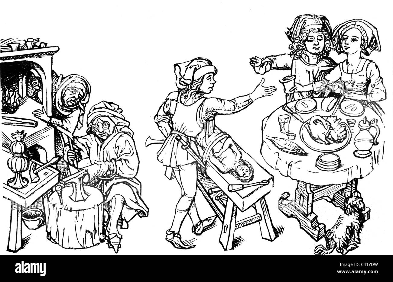 Medieval handcraft Black and White Stock Photos & Images - Alamy