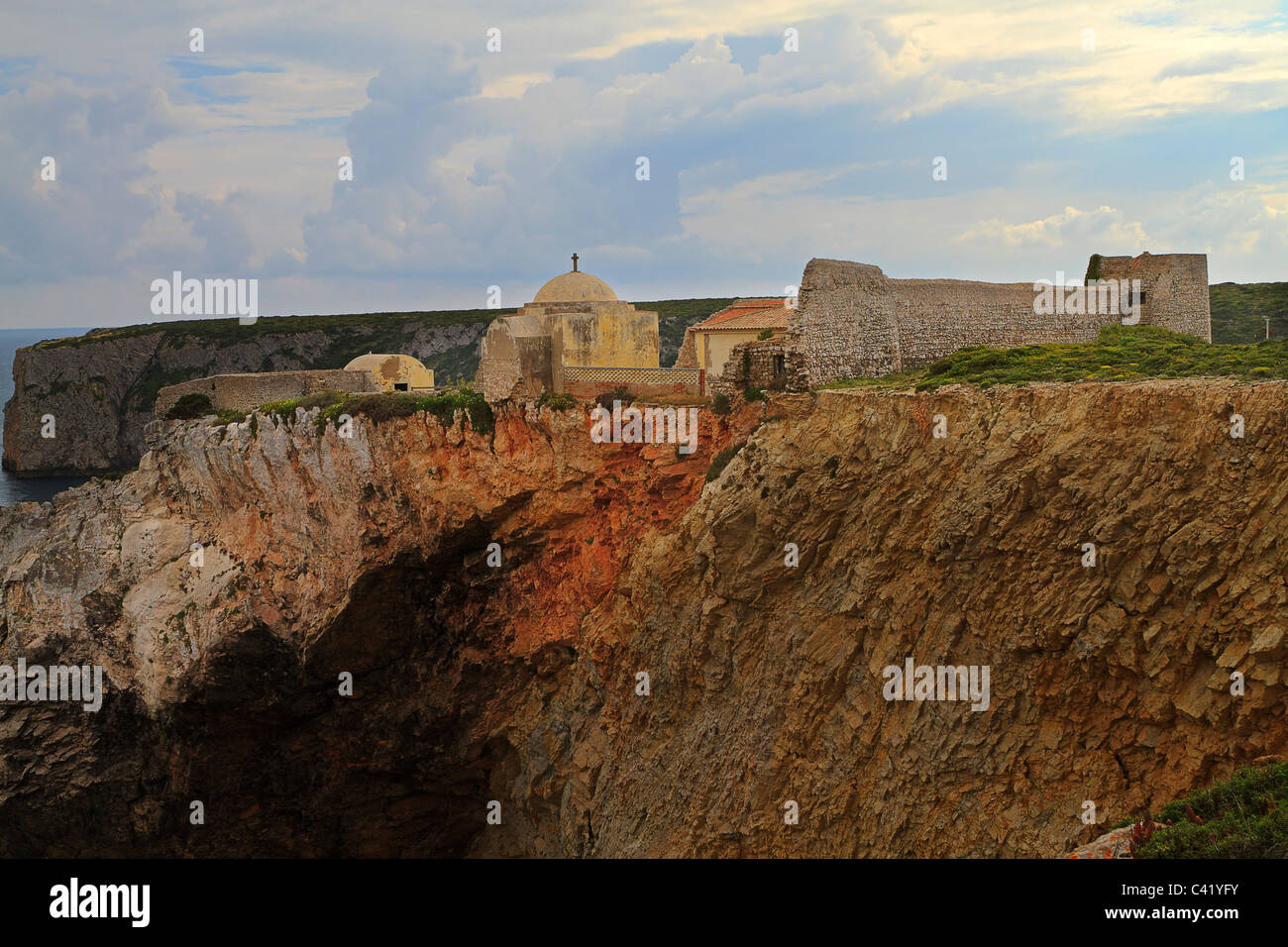 Fortress Belixe, Algarve, Portugal. Fort built in the mid-1500's to ...