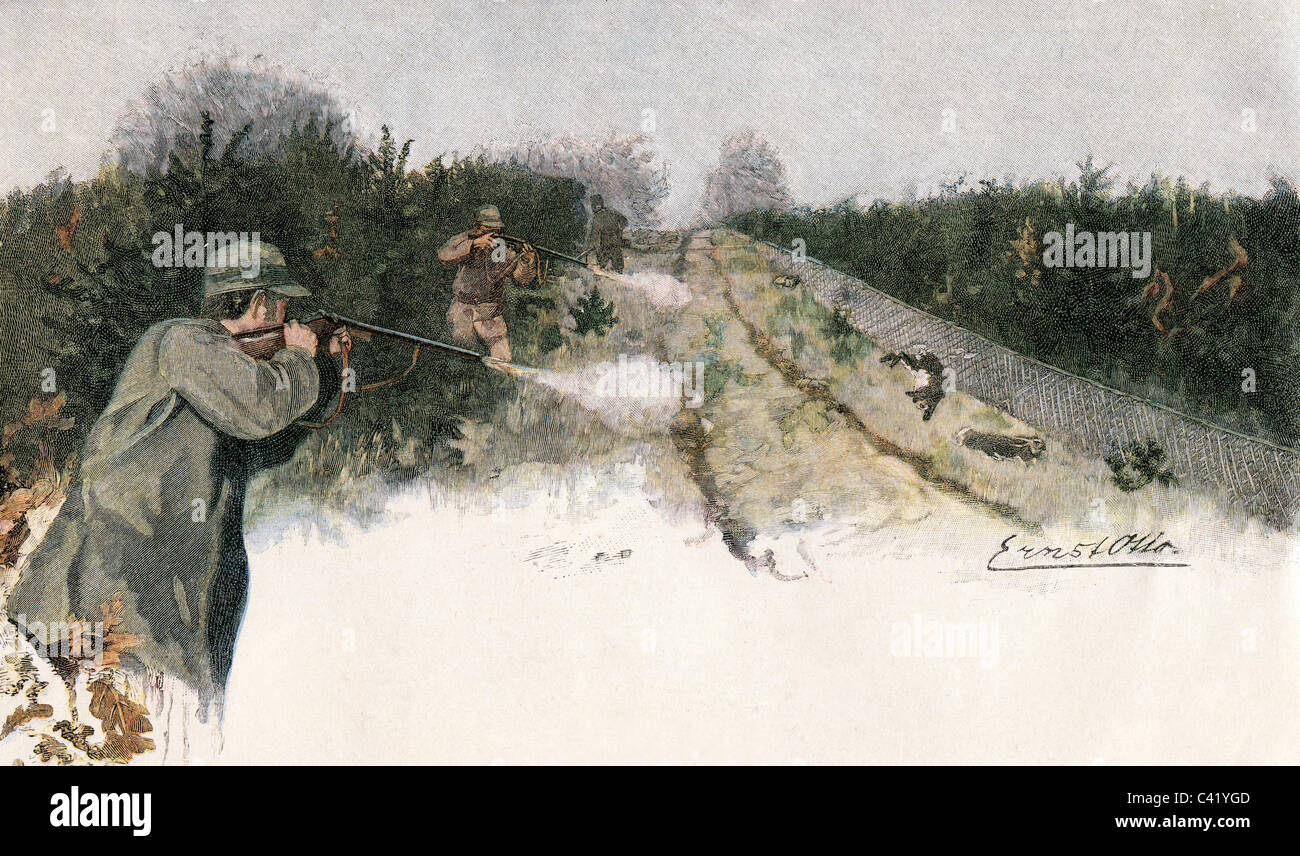 Rabbit Hunting In Winter Paintings