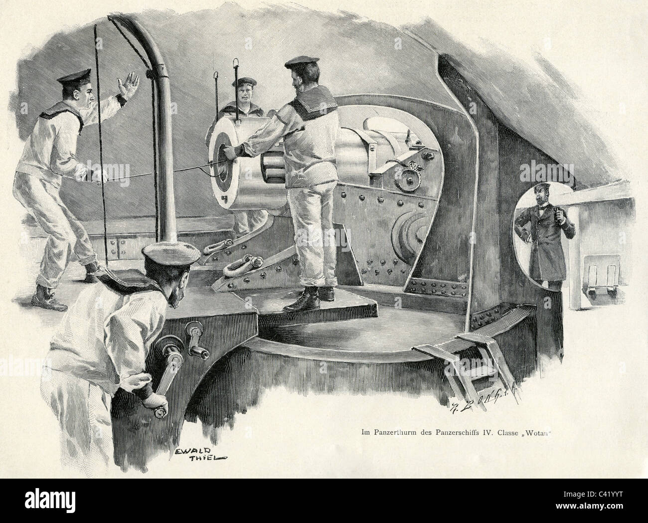 military, navy, Germany, ironclad IV class "Wotan", ordonance training ...