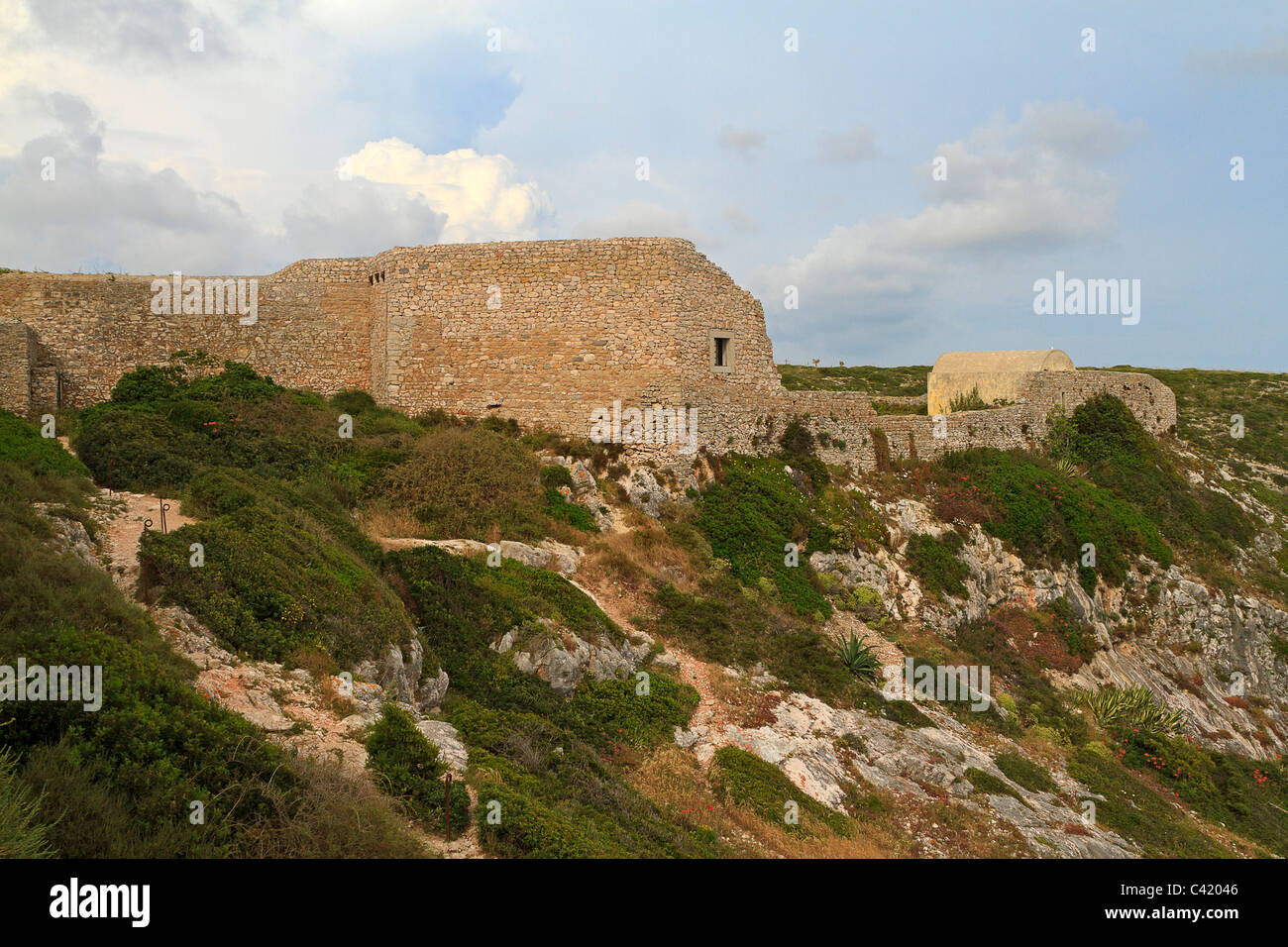 Fortress Belixe, Algarve, Portugal. Fort built in the mid-1500's to ...