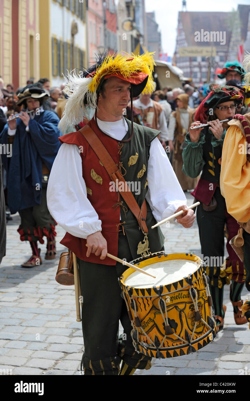 performers at medieval festival in town Oettingen in Bavaria, Germany ...