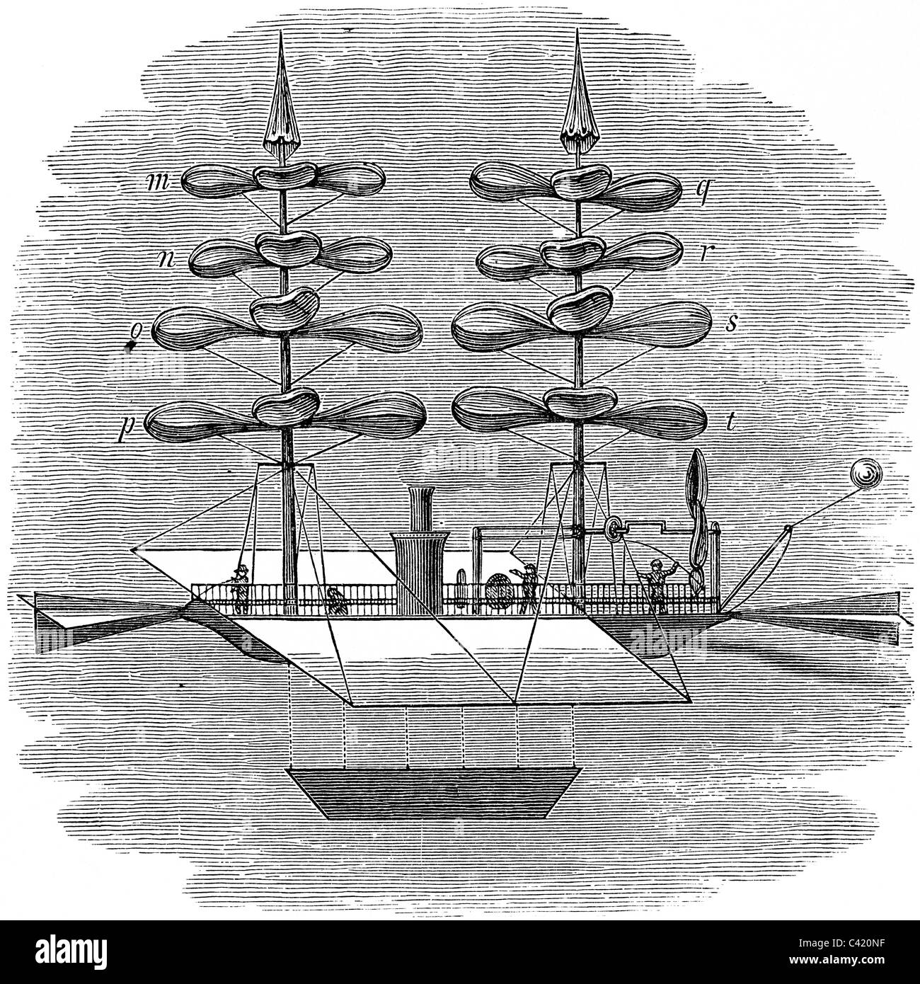 Victorian engraving flying machine hi-res stock photography and images ...