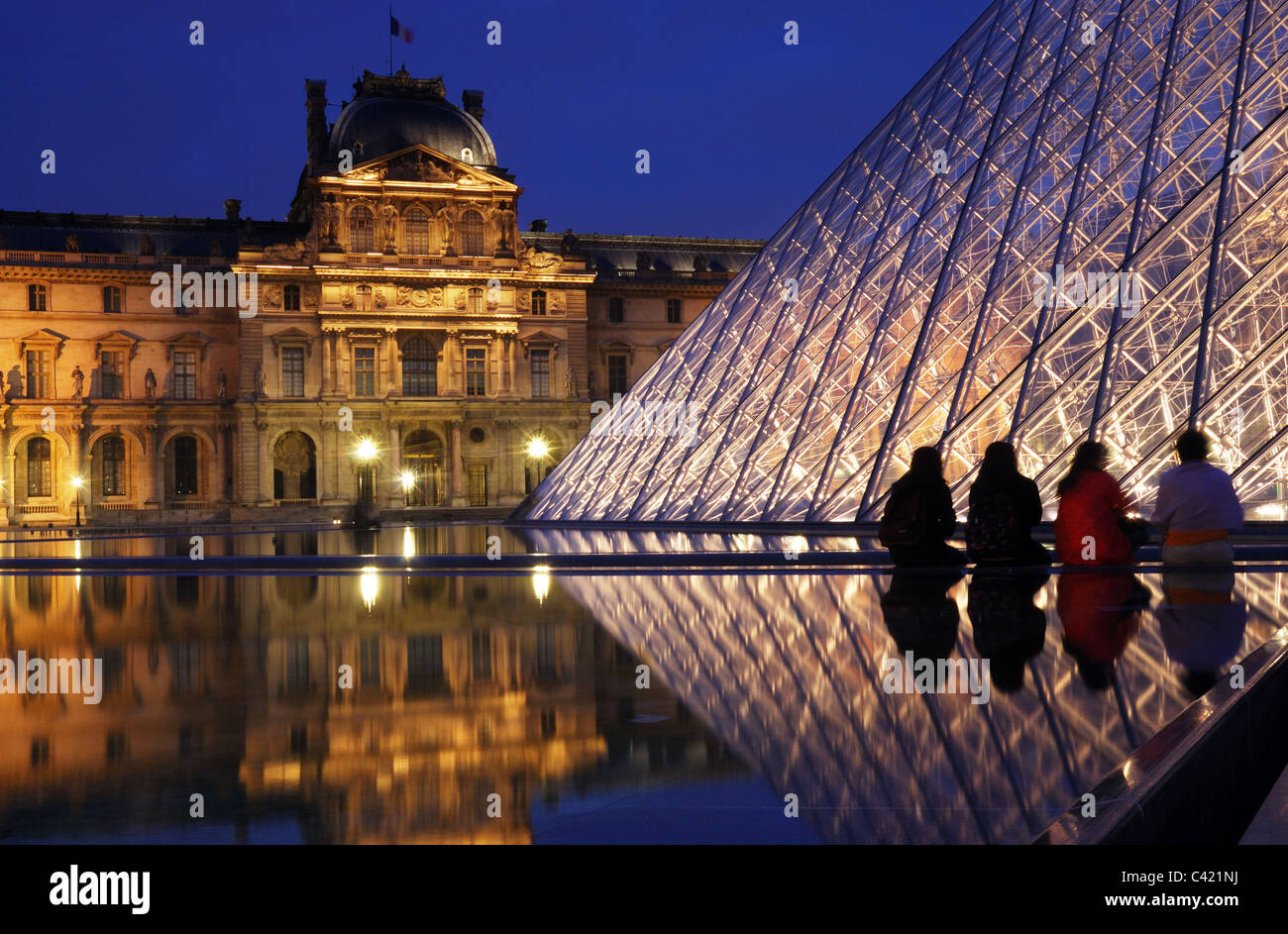 Louvre museum pyramid with hi-res stock photography and images - Alamy