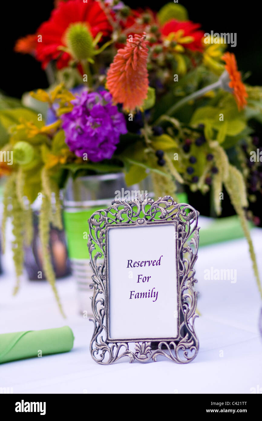 Reserved marker for table Stock Photo - Alamy