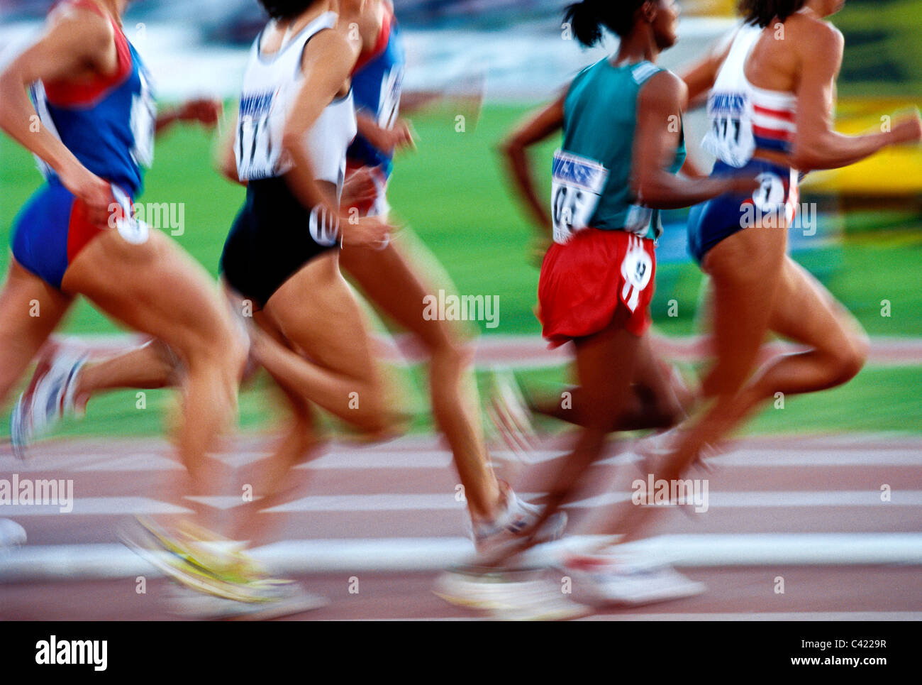 Women's track and field race Stock Photo - Alamy