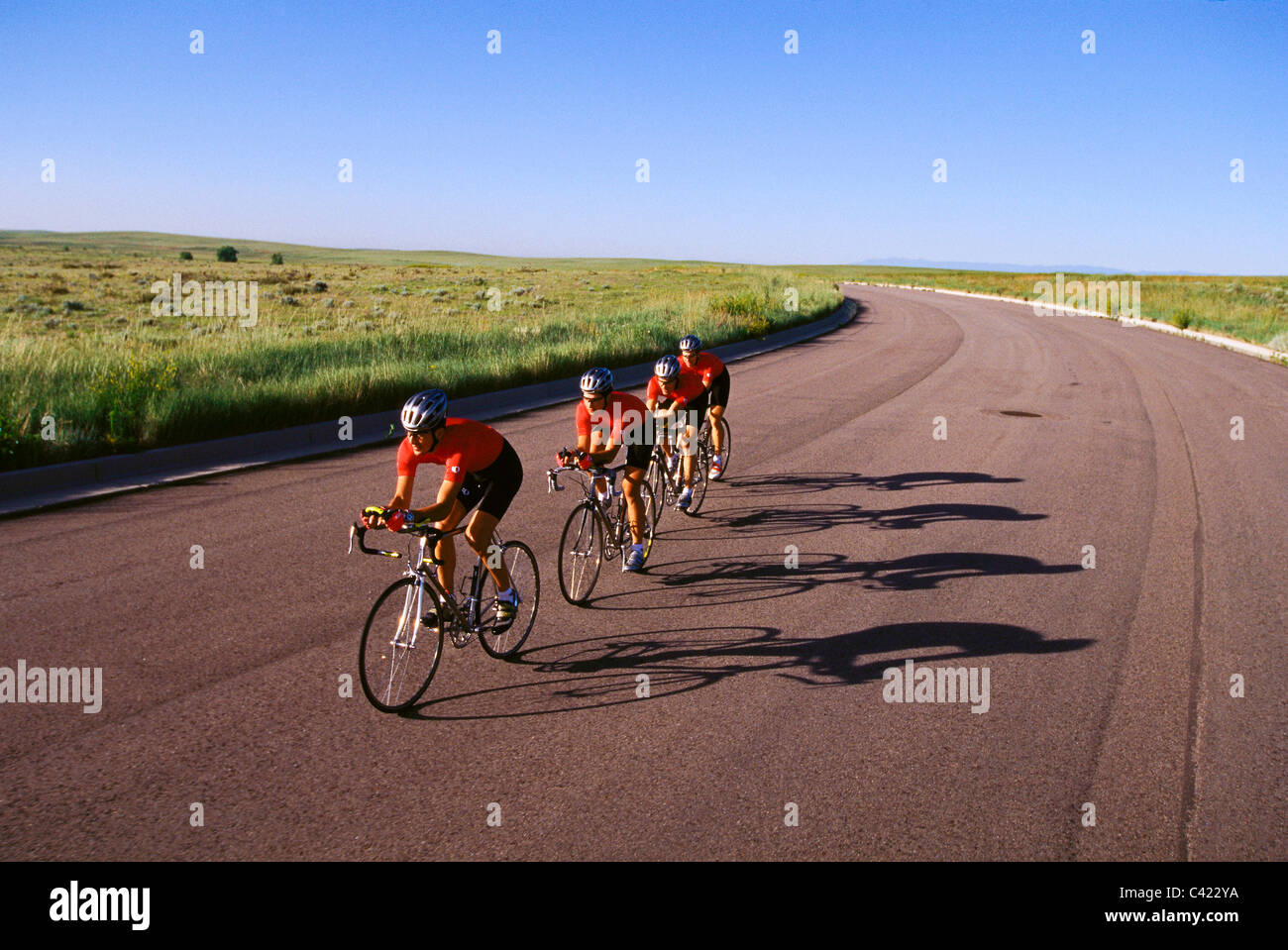 Road cycling team in action Stock Photo - Alamy
