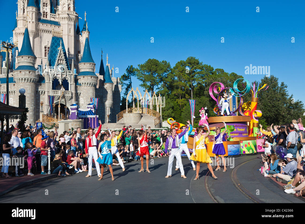 Dancers performing in A Dream Come True parade at the Magic Kingdom in ...
