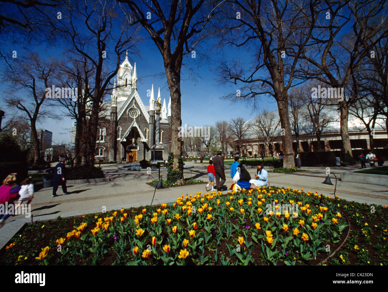 Salt Lake City Utah USA Temple Square Assembly Hall Tabernacle Stock ...
