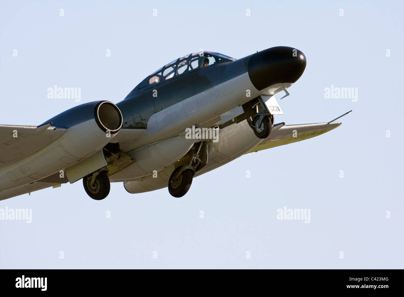 Gloster Meteor at RAF Leuchars Airshow 2009, Fife, Scotland Stock Photo ...