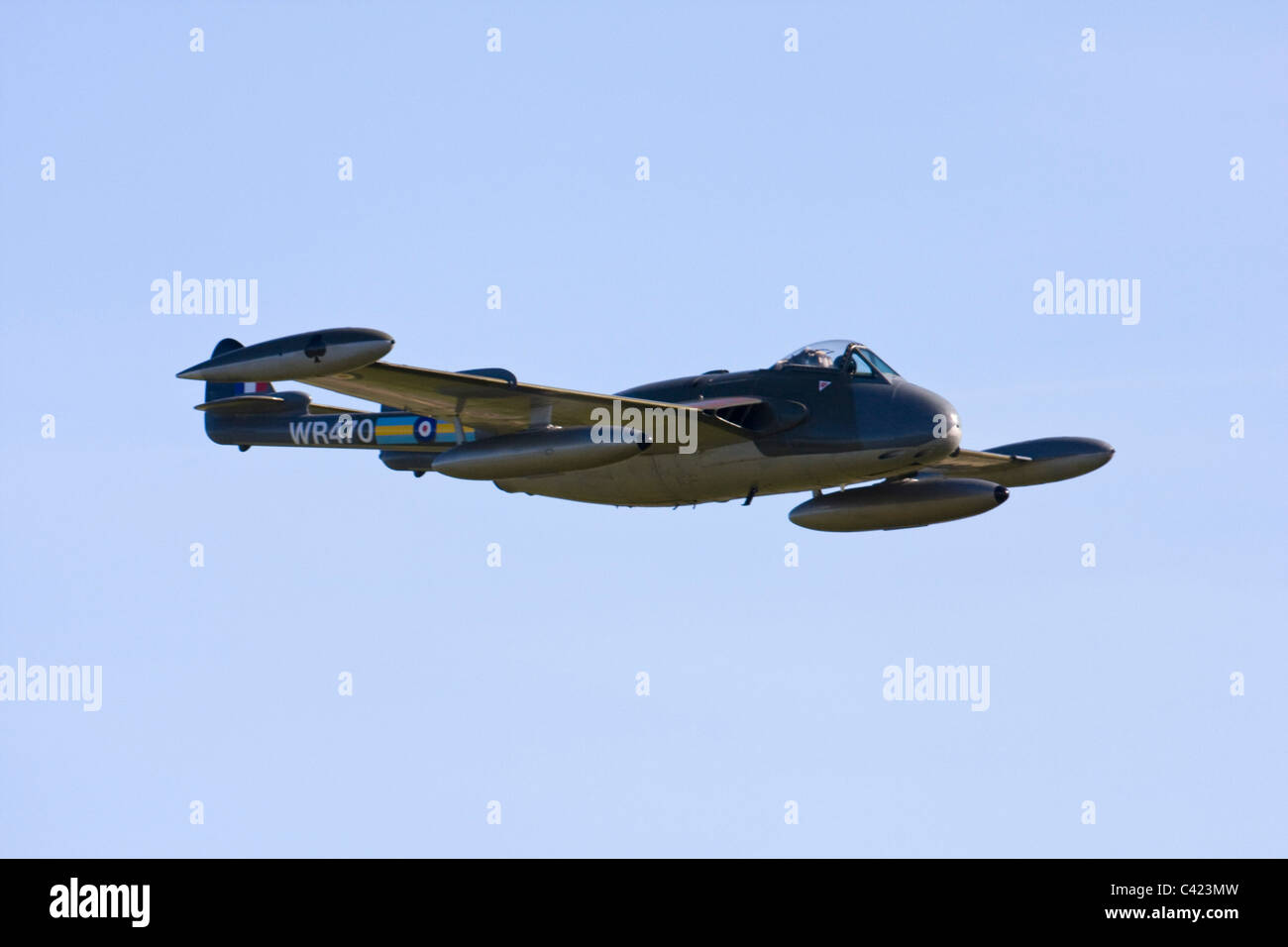 De Havilland Vampire jet at RAF Leuchars Airshow 2009, Fife, Scotland ...