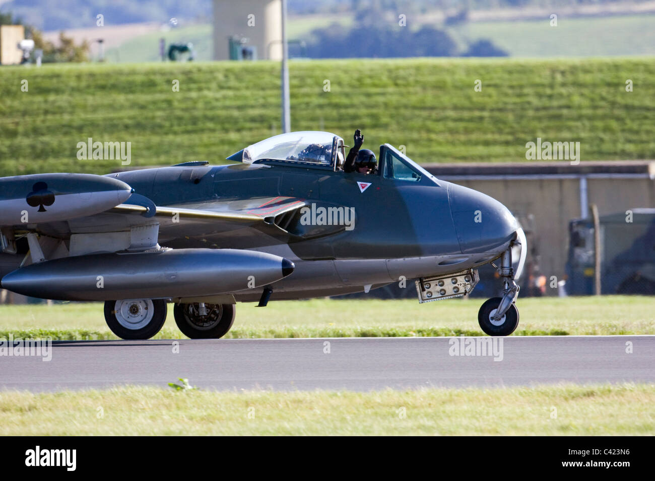 De Havilland Vampire jet at RAF Leuchars Airshow 2009, Fife, Scotland ...