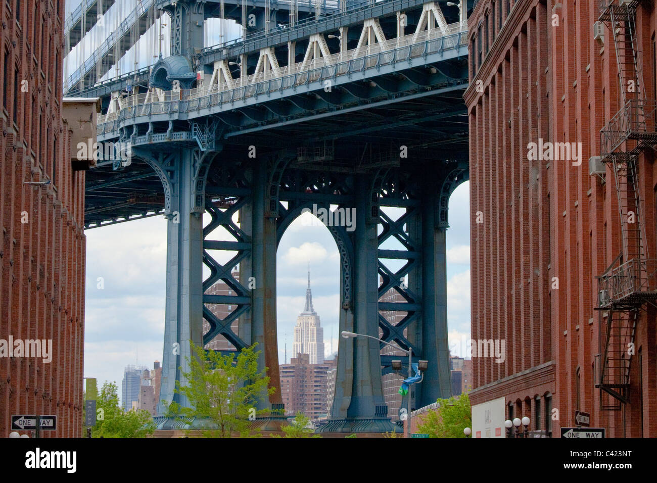 The Manhattan Bridge from Dumbo, Brooklyn, New York City Stock Photo ...