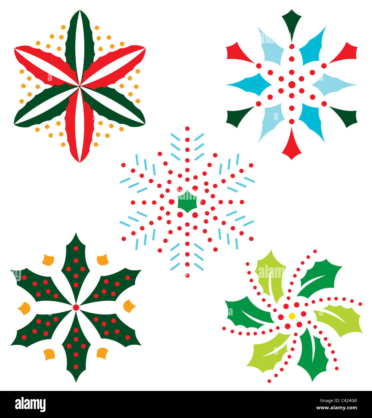 Illustrated snowflake hi-res stock photography and images - Alamy