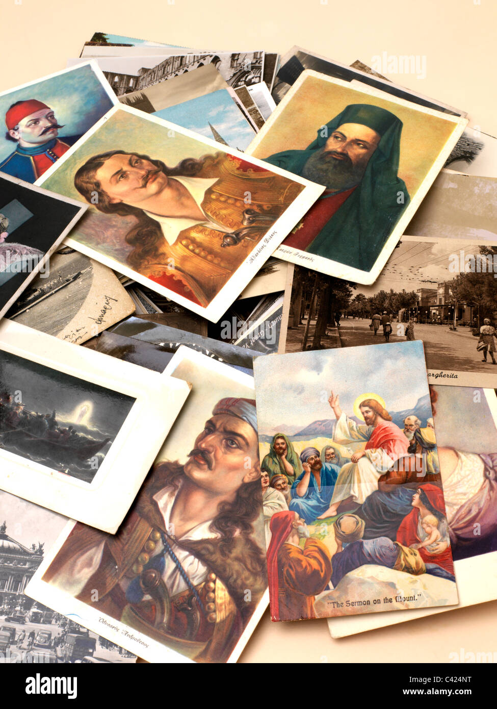 Collection of Old Postcards Stock Photo - Alamy