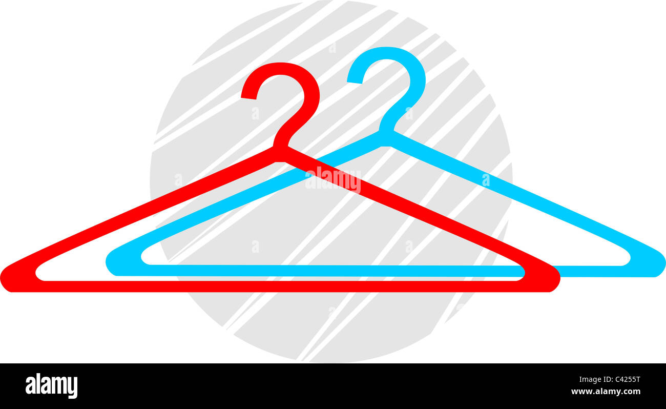 Illustration of a two cloth hanger Stock Photo - Alamy