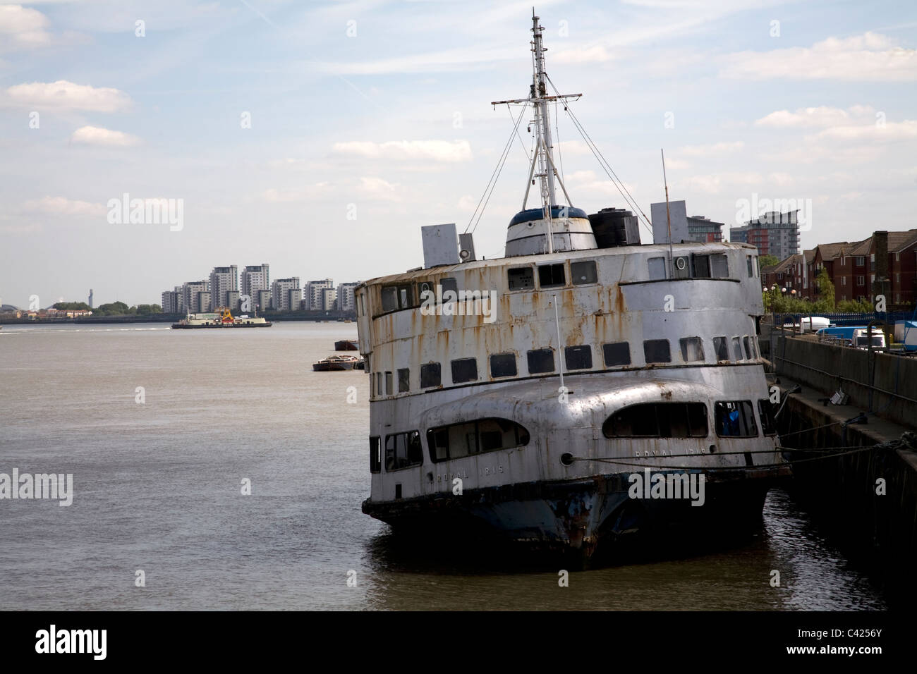 royal iris old mersey ferry river thames charlton london england Stock ...