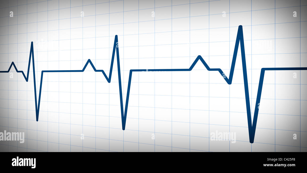 Simple graph wave inspired by audio or pulse monitor on white ...