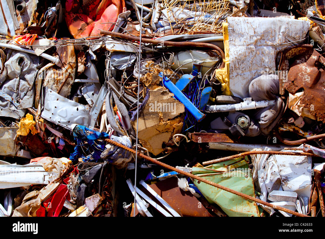iron scrap metal compacted to recycle green process ecology industry ...