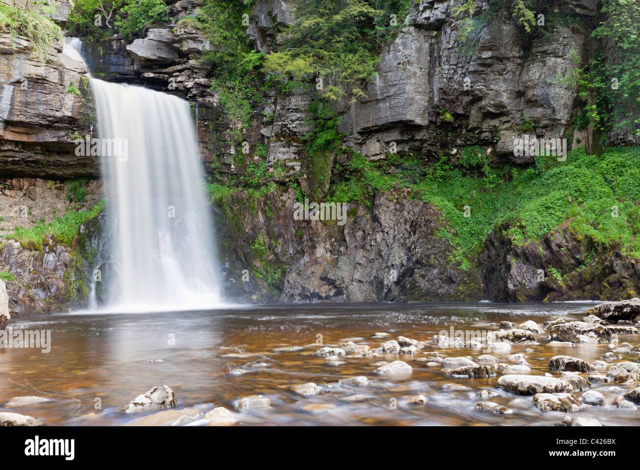 Thornton Force waterfall on the Ingleton waterfall trail, North ...