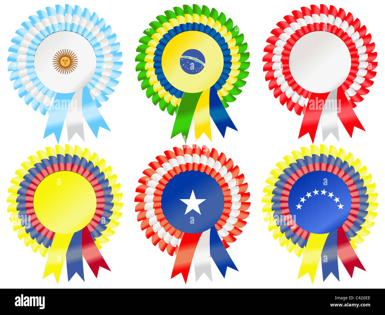 Rosettes to represent South American countries, including Argentina ...