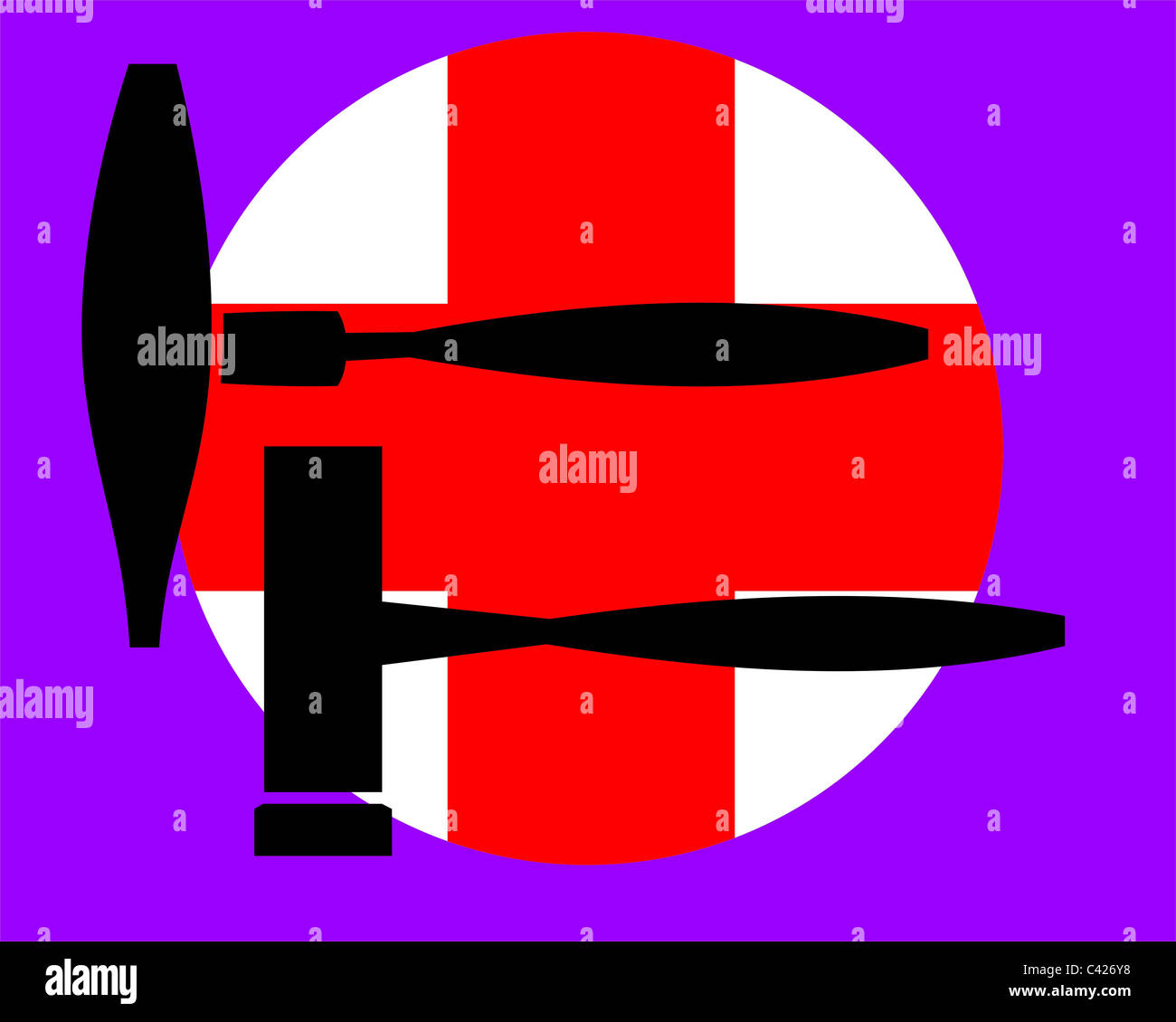 surgical hammers and red cross Stock Photo - Alamy