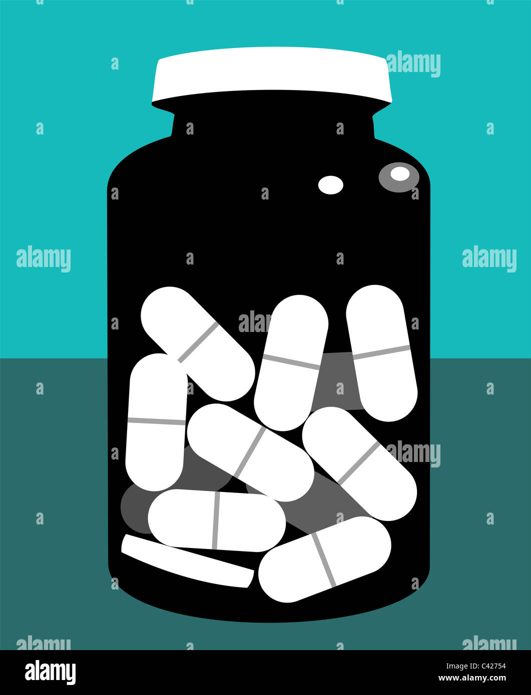 Illustration of tablet in a container Stock Photo - Alamy