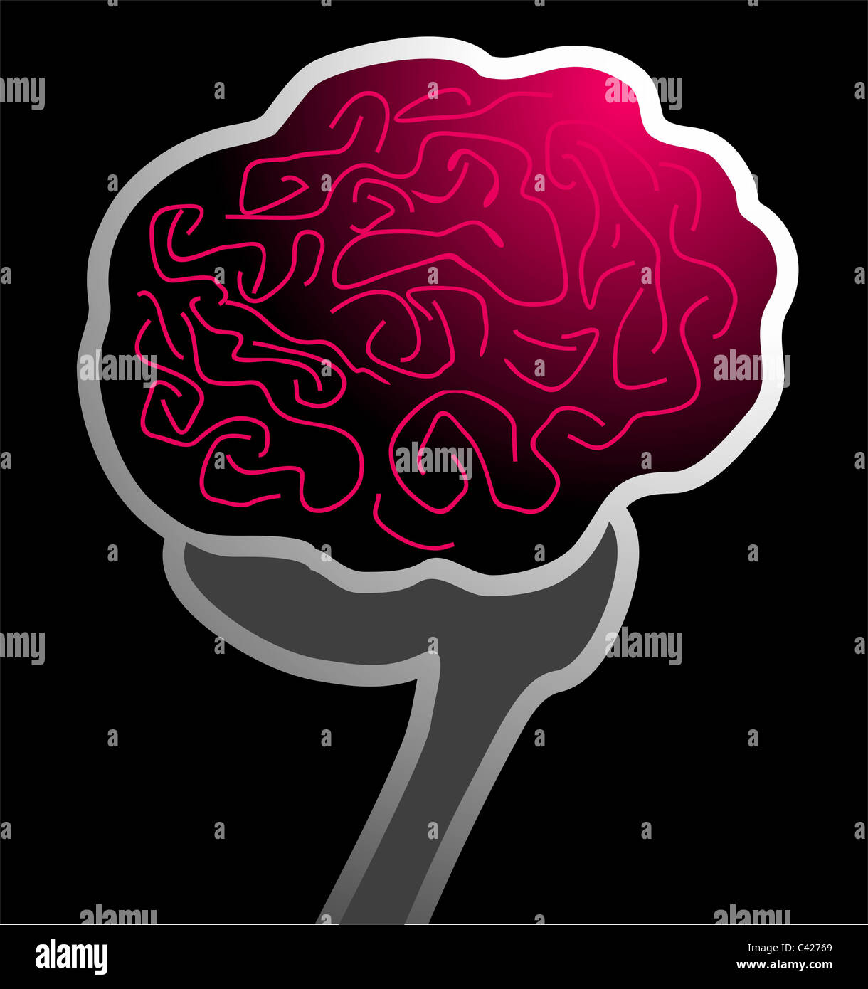 human brain in black background Stock Photo - Alamy