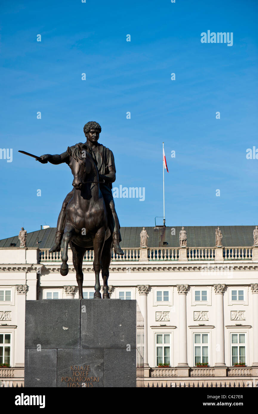 Jozef Poniatowski Statue by Presidential Palace, Warsaw, Poland Stock ...