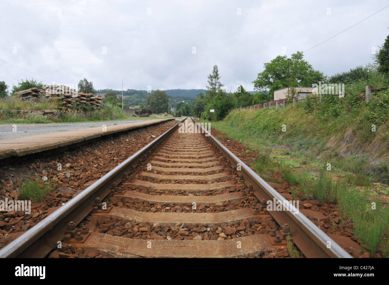 Railway Track in Czech Republic Stock Photo - Alamy