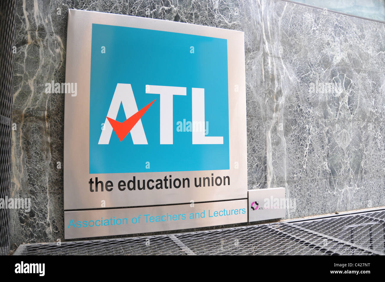 ATL Education Union sign London Teaching teachers Union Stock Photo - Alamy
