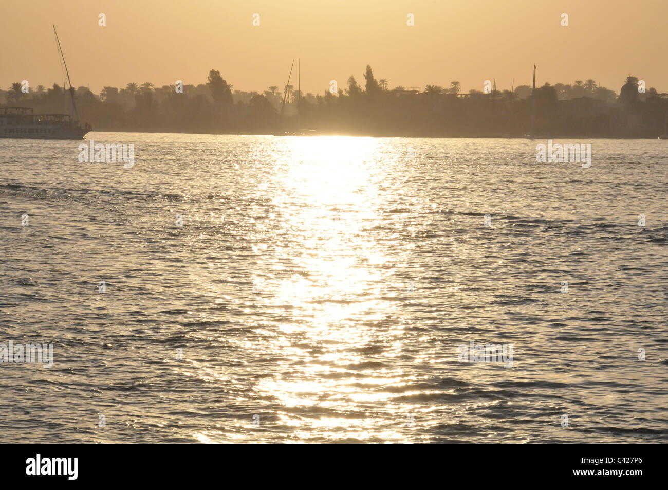 Sunset on the RIver Nile at Luxor Stock Photo - Alamy