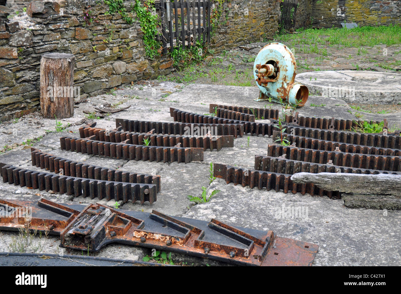 Morwellham Quay Devon England: part of the historic exhibits Stock ...