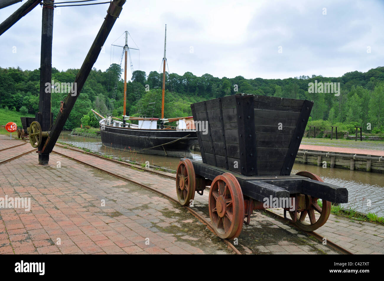 Morwellham Quay Devon England: part of the historic exhibits Stock ...